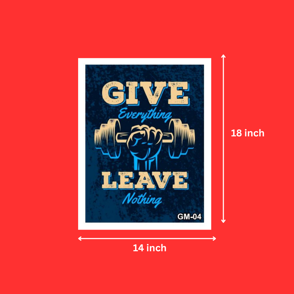 Buy Gym Inspirational Quote Give Everything Leave Nothing Photo Frame ...