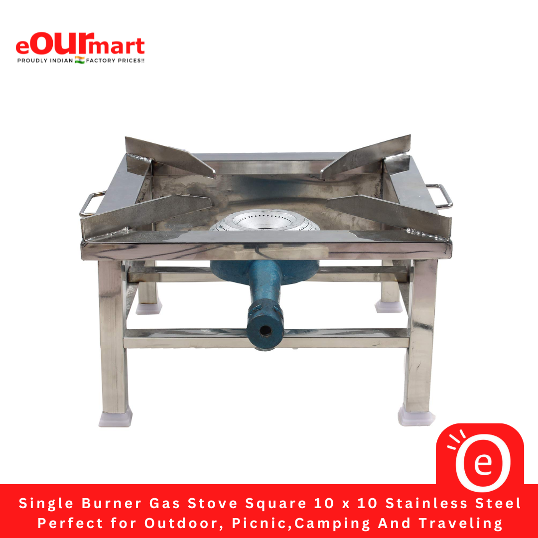 Stainless Steel Single Burner Gas Stove Square 10 x 10 Stainless Steel ...