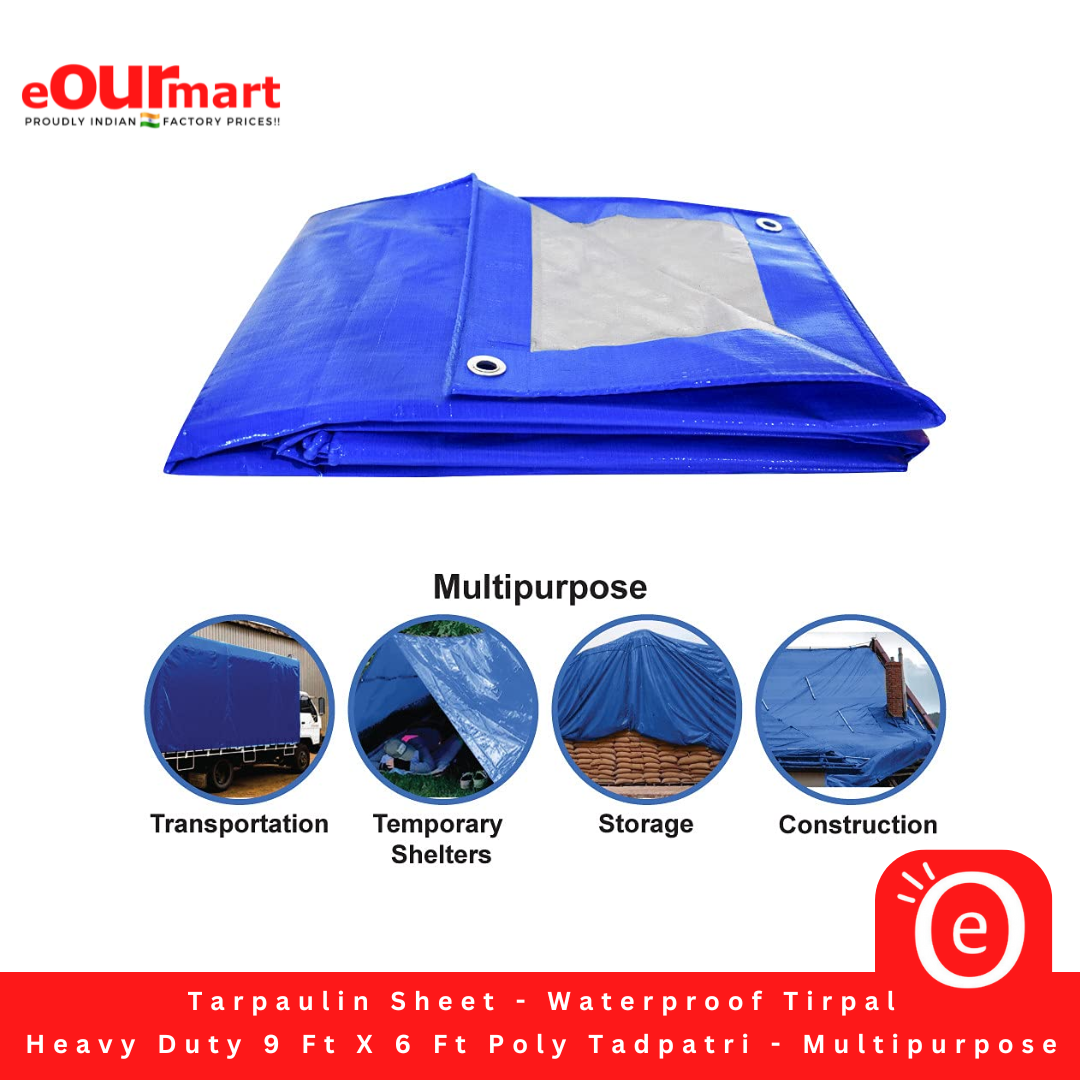 Tarpaulin Sheet - Waterproof Tirpal Heavy Duty 9 X 6 Ft Poly Tadpatri ...