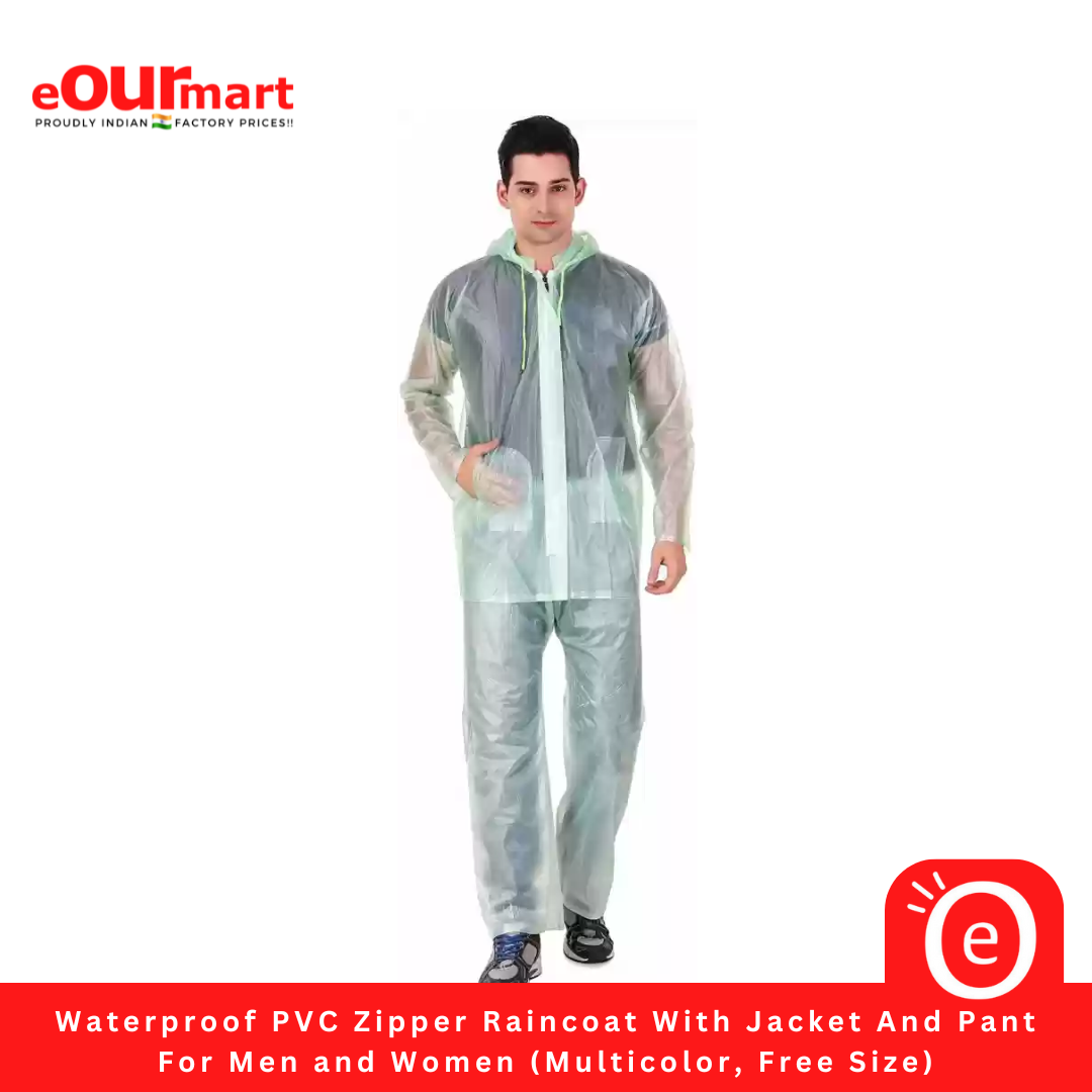 Waterproof PVC Zipper Raincoat With Jacket And Pant For Men and Women ...