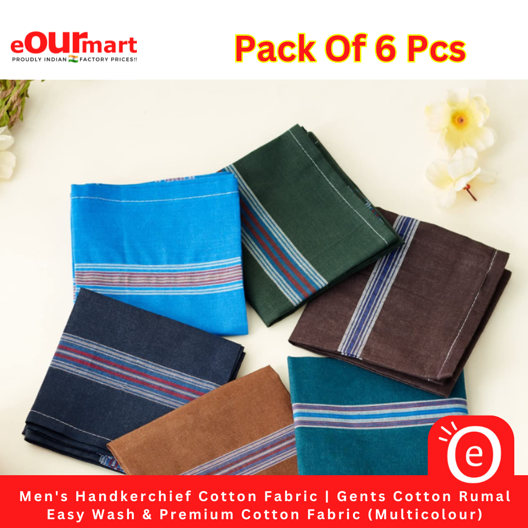Men's Handkerchief Cotton Fabric, Gents Cotton Rumal (Multicolour ...