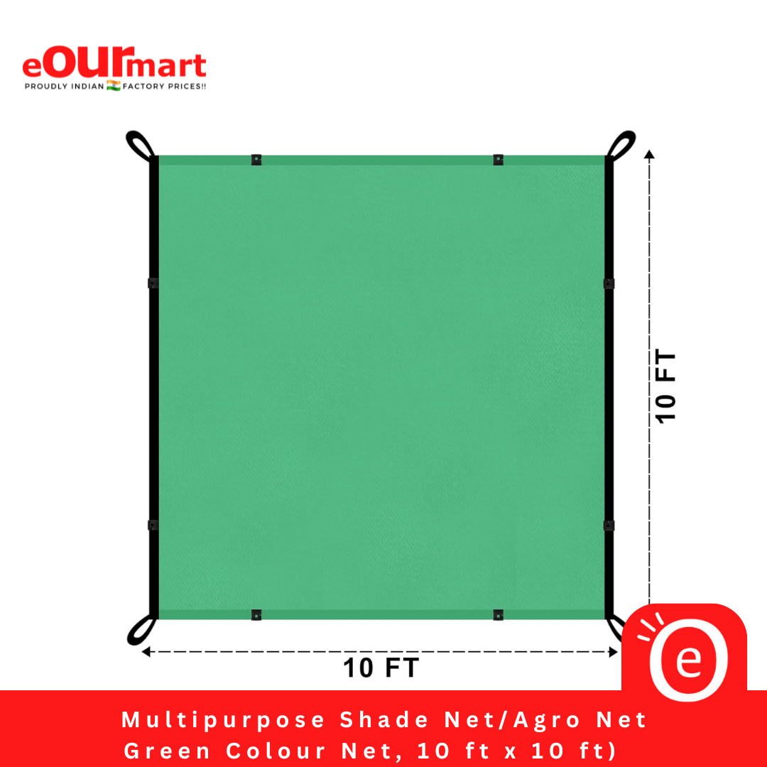 Multipurpose Shade Net/Agro Net | Green Colour Net, 10 ft x 10 ft ...