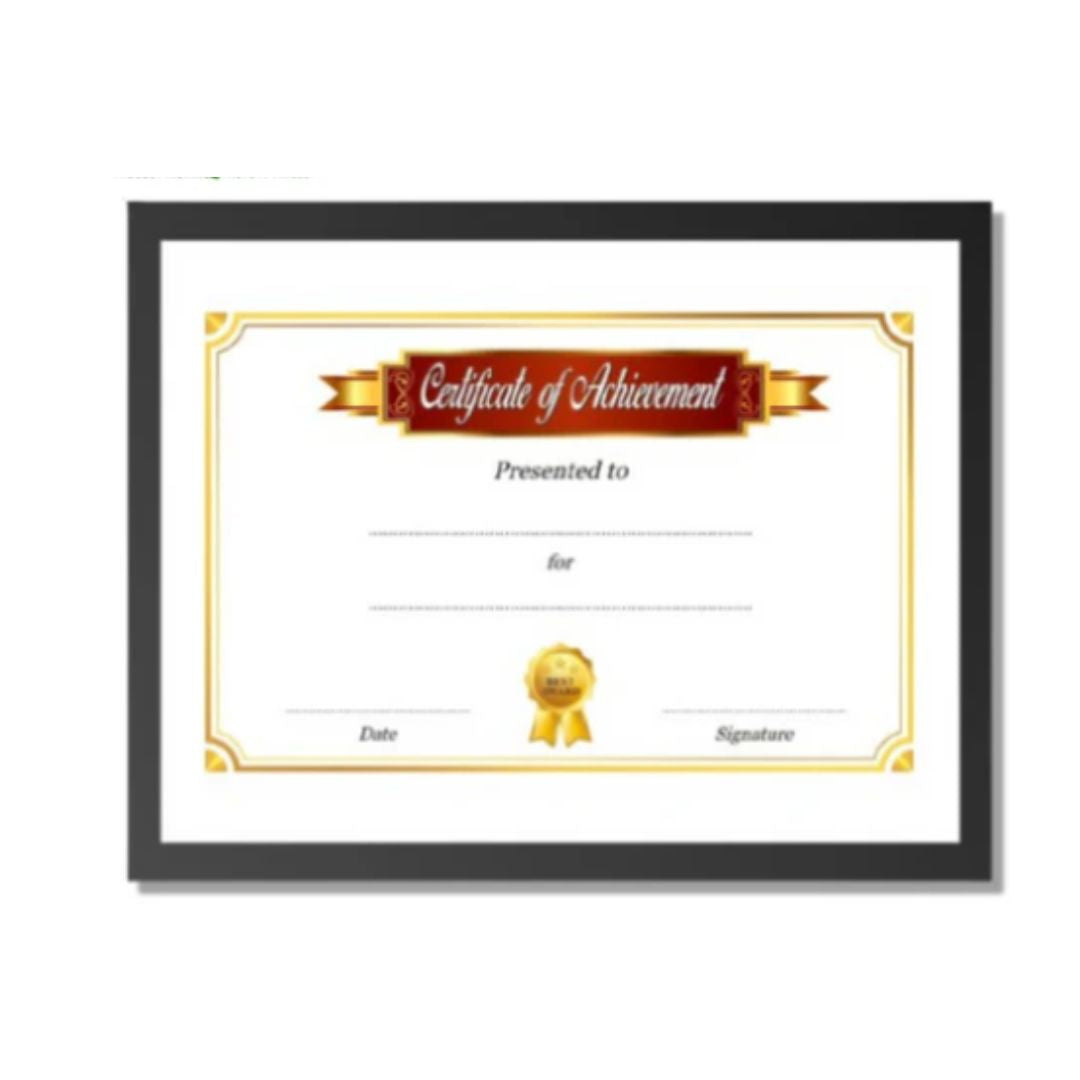 A4 Certificate Frame, 8x12 Inch Photo Frame, Synthetic Wood Moulding ...