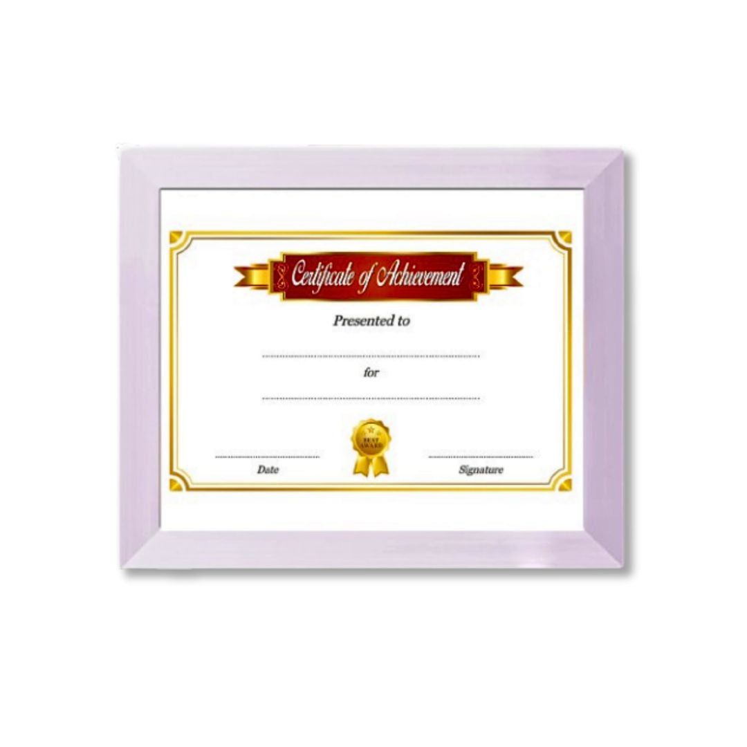 A4 Certificate Frame, 8x12 Inch (White), Synthetic Wood Moulding ...