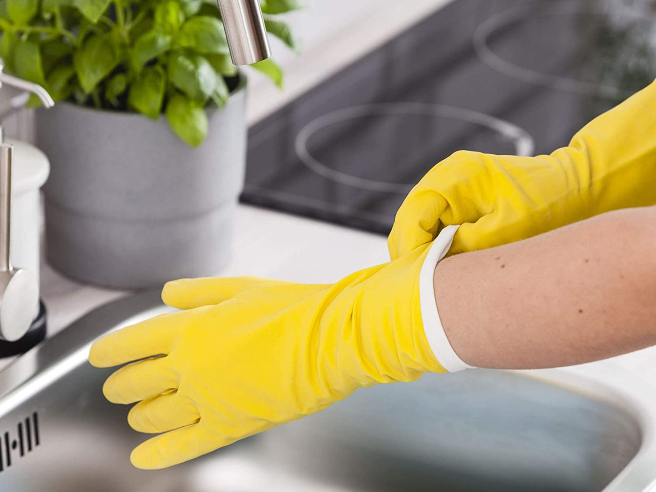 Gloves Reusable Rubber for Household Purposes, Hand Gloves For Washing ...